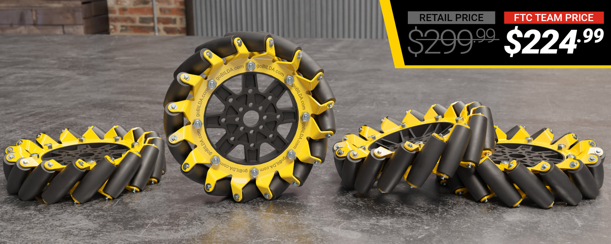 Gobilda 140mm Mecanum Wheel Set (70A Durometer Bearing Supported ...